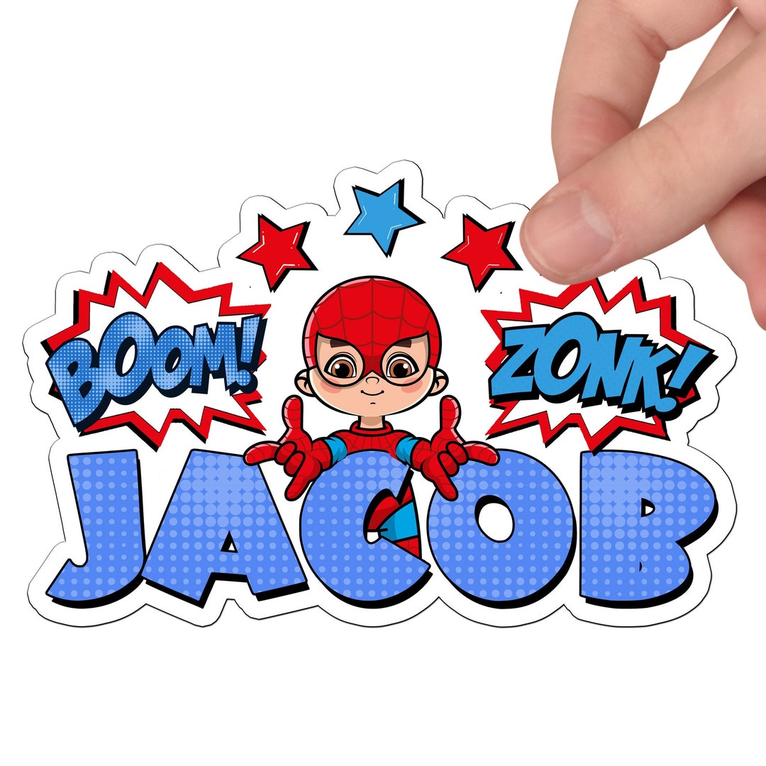 Superhero Name Sticker: Custom Waterproof Vinyl Decal - Etsy