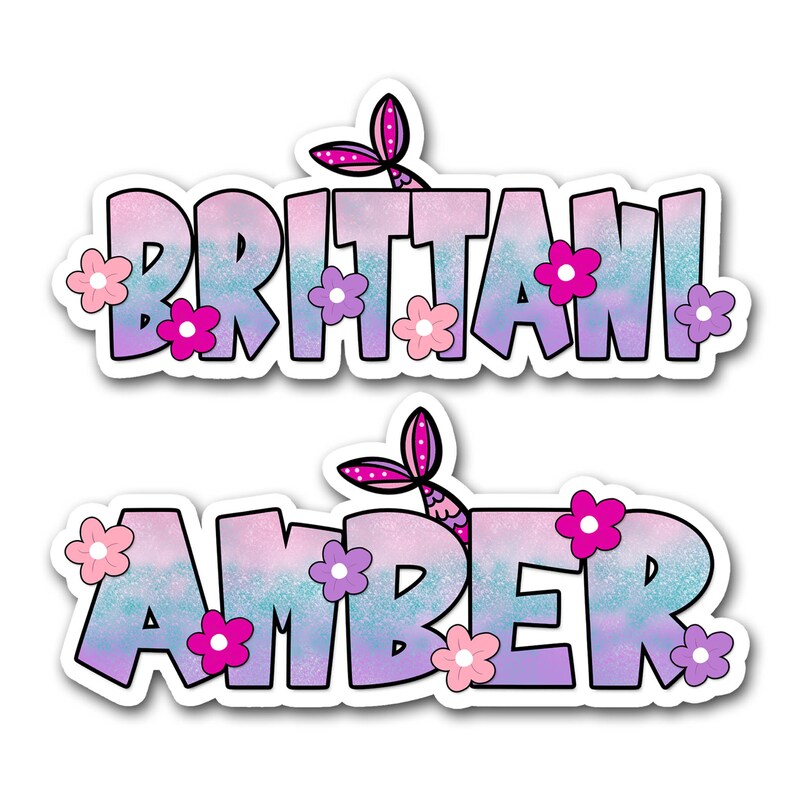 Cute Name Stickers Girl - Etsy