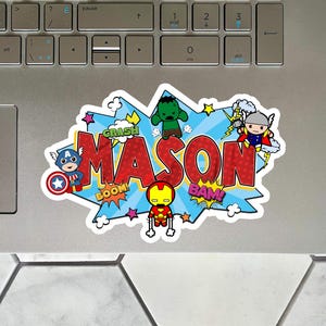 Superhero Name Sticker: Custom Waterproof Comic Decal - Etsy
