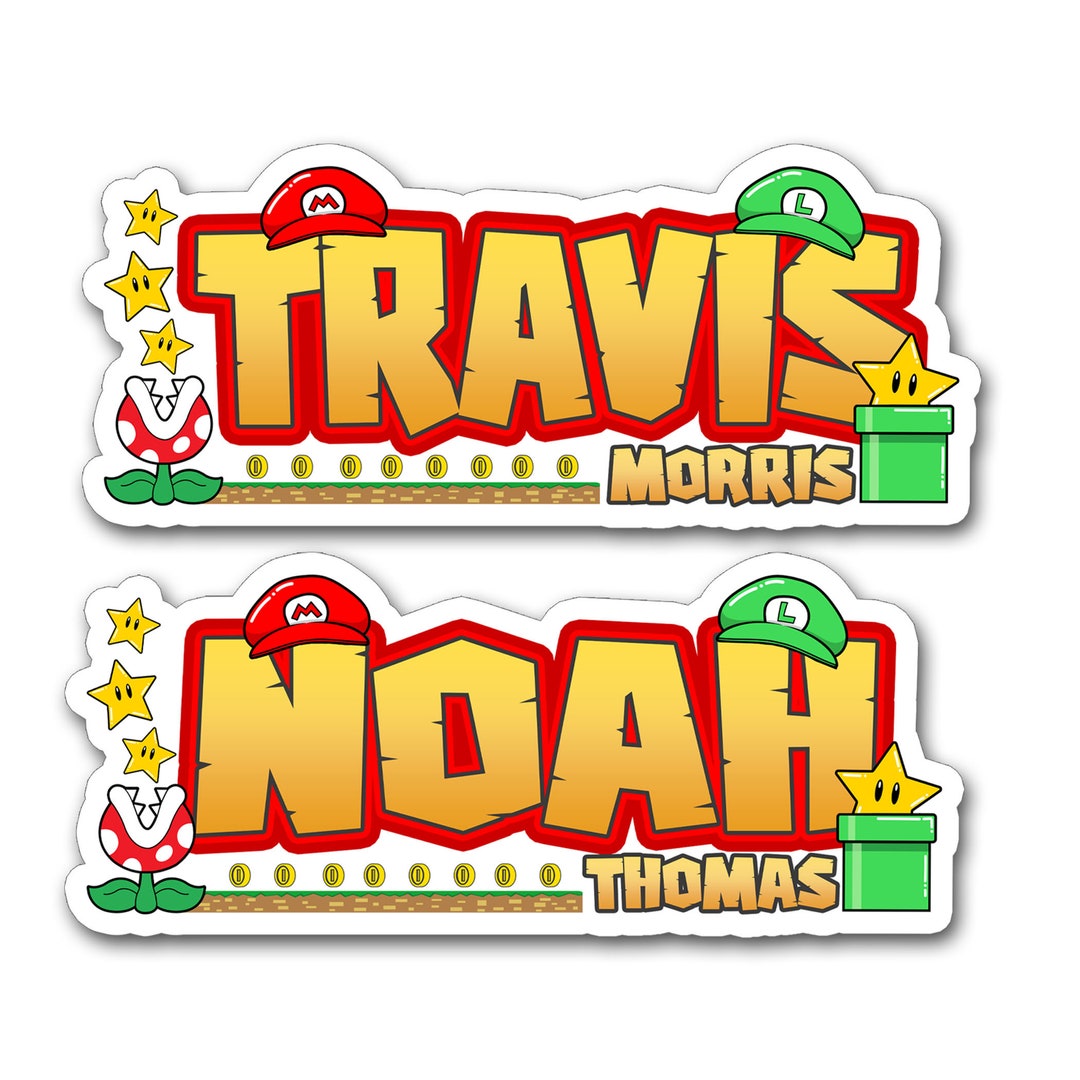 Retro Video Game Name Sticker: Custom Waterproof Arcade Decal - Etsy