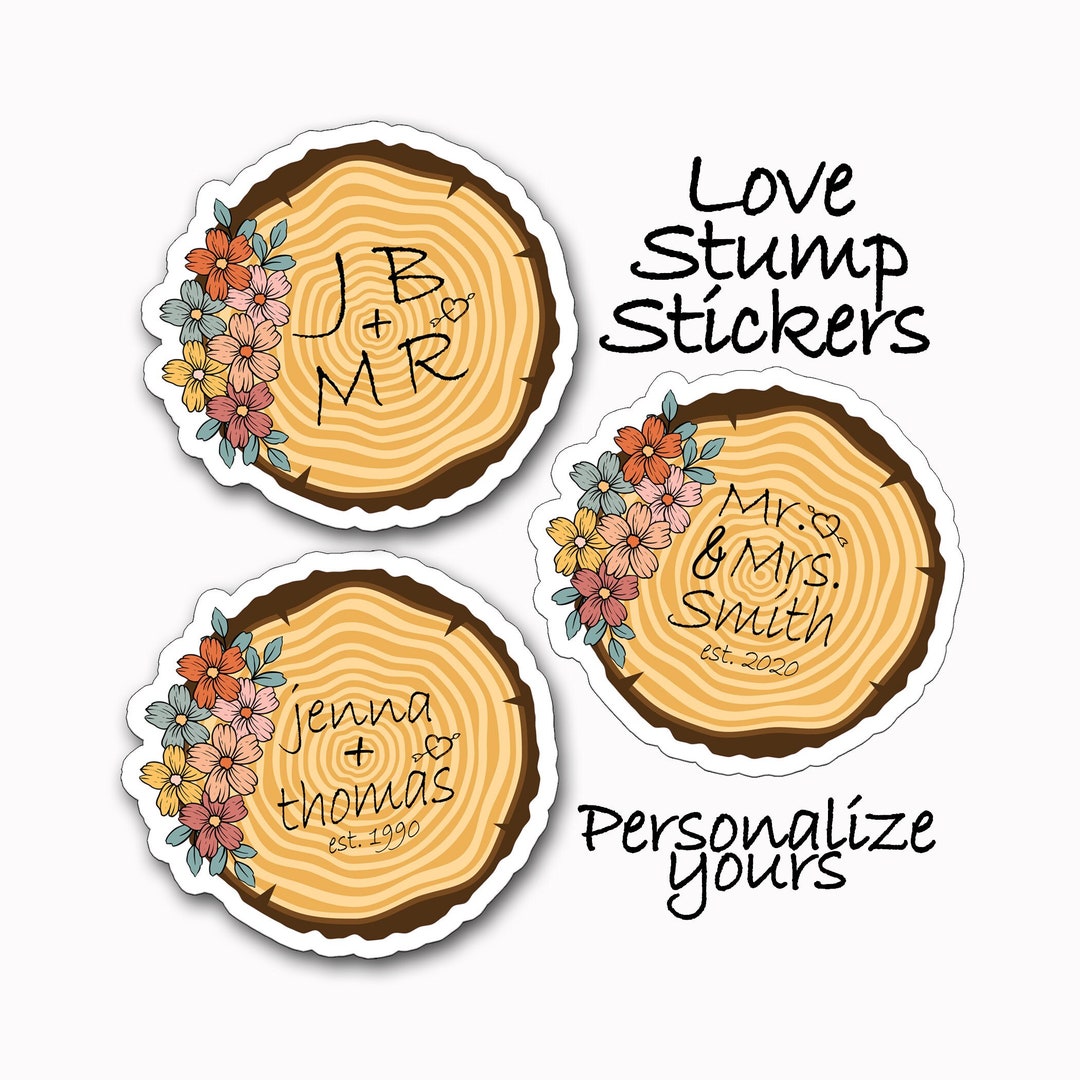 Love Stump Sticker - Custom Name Decal, Romantic Gift, Personalized ...