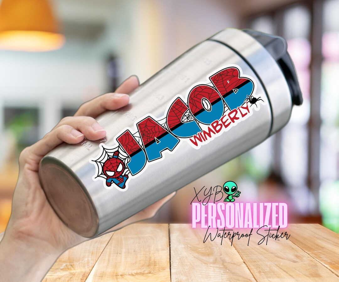 Superhero Name Sticker: Custom Spider Comic Waterproof Vinyl Decal - Etsy