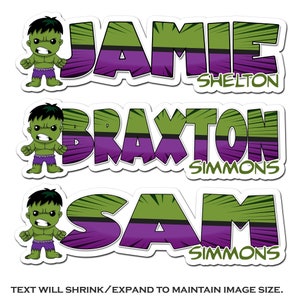 Superhero Name Sticker: Custom Waterproof Vinyl Decal - Etsy