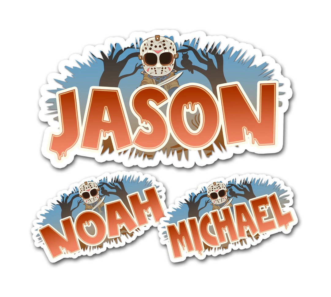 Name Sticker Horror Movie-theme Slasher Character, Custom Text Sticker ...