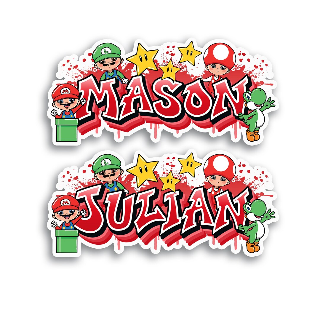 Retro Video Game Name Sticker: Custom Waterproof Laptop Decal - Etsy