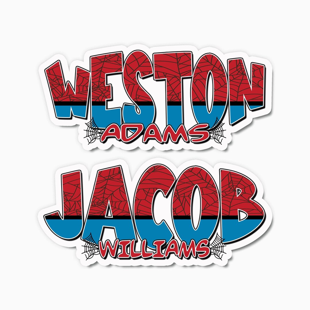 Superhero Custom Name Sticker, Custom Text Sticker, Personalized ...