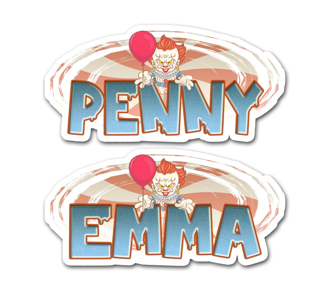 Scary Clown Name Sticker: Waterproof Halloween Horror Decal - Etsy