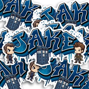 Graffiti Time Traveler Custom Name Sticker, Water Bottle Decal ...