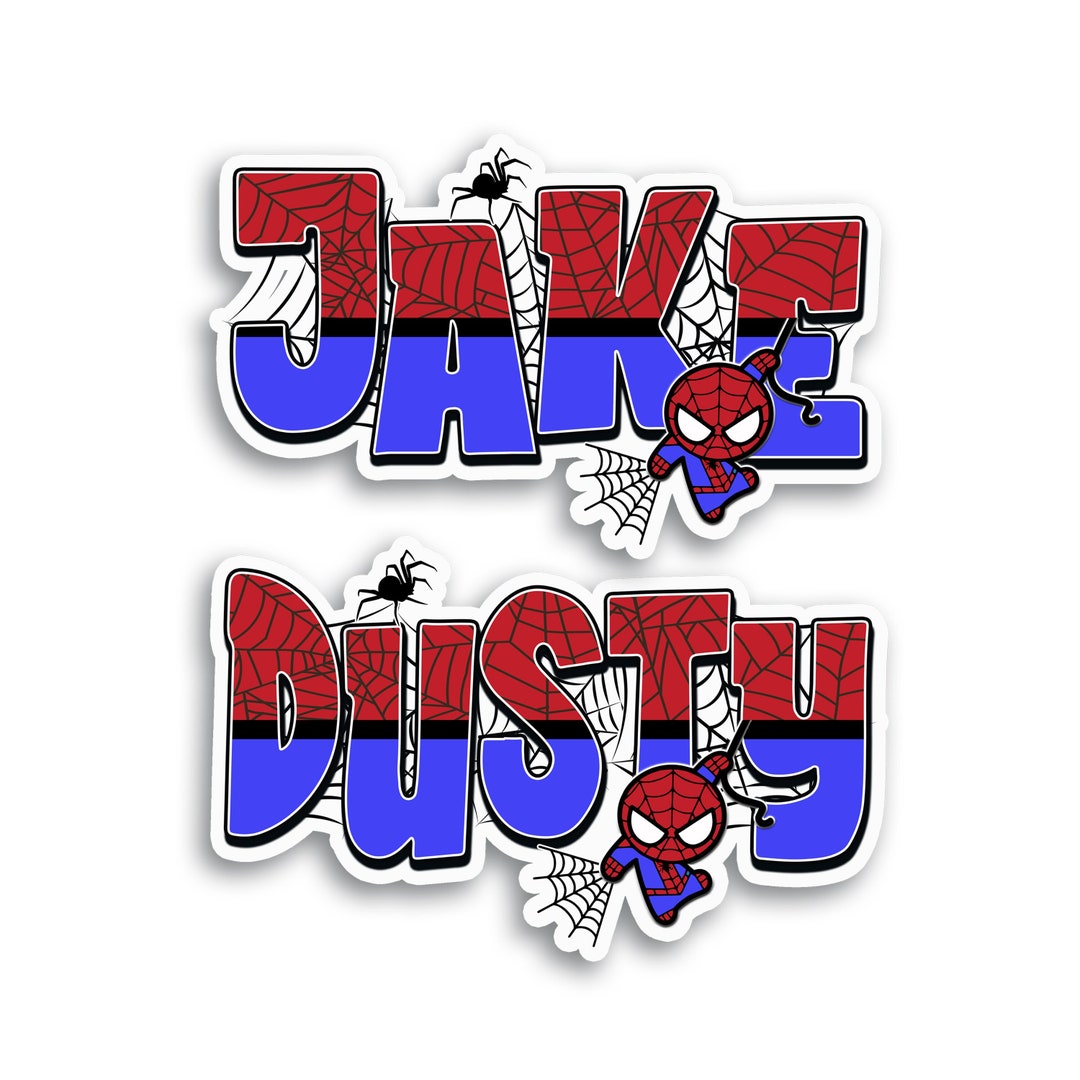 Spider Superhero Name Sticker: Custom Waterproof Vinyl Decal - Etsy