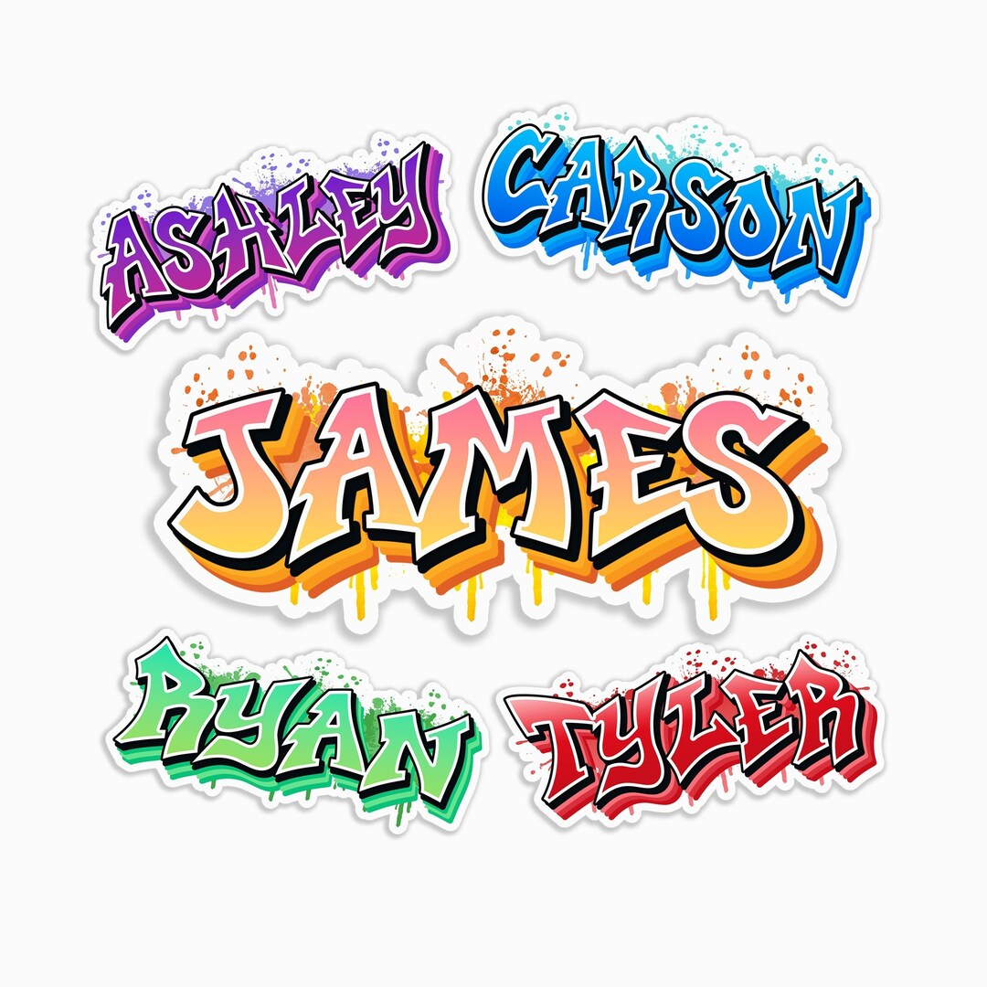 Graffiti Name Sticker, Custom Street Art Decal, Waterproof Gift for ...