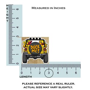 Funny Stickers for Ducking Game, Rubber Duck Peace Sign Wave, Off-road ...