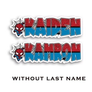 Spider Superhero Name Sticker: Custom Waterproof Vinyl Decal - Etsy
