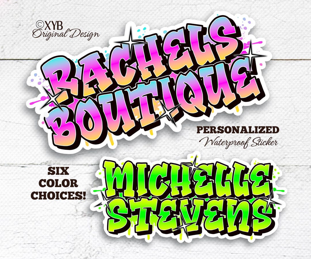Custom Graffiti Name Sticker: Waterproof Vinyl Decal, Personalized ...
