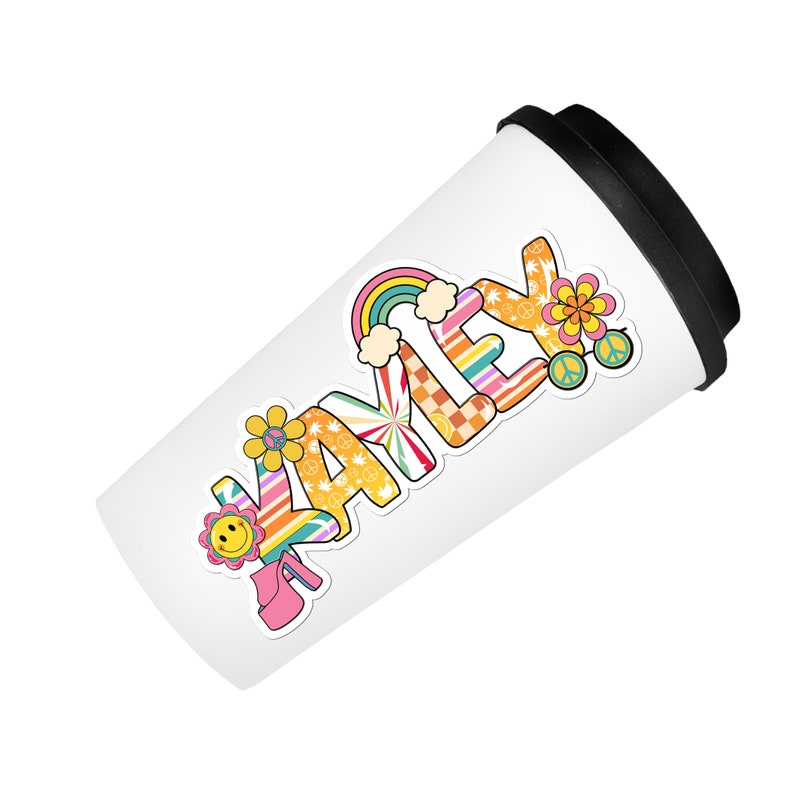 Retro Hippie Custom Name Sticker Cool Custom Sticker - Etsy