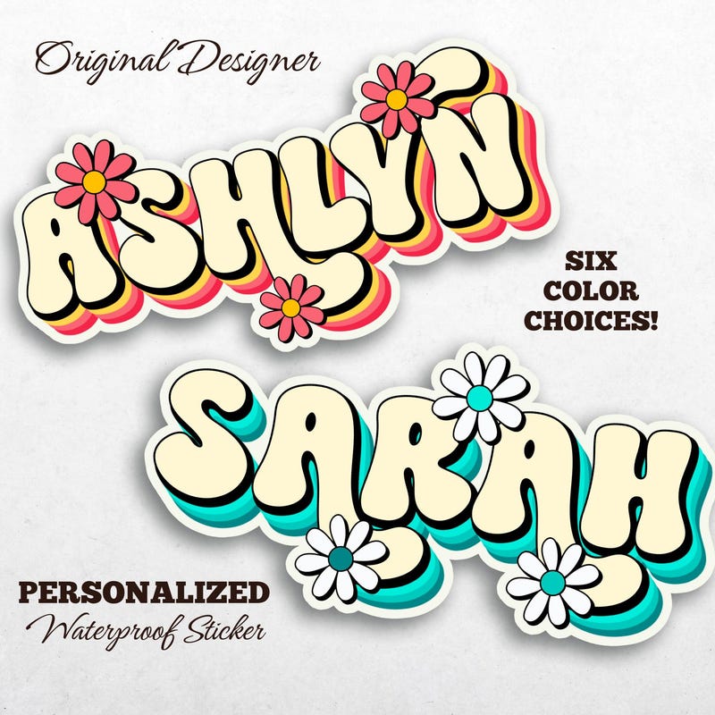 Flower Power 70's Decals - Etsy