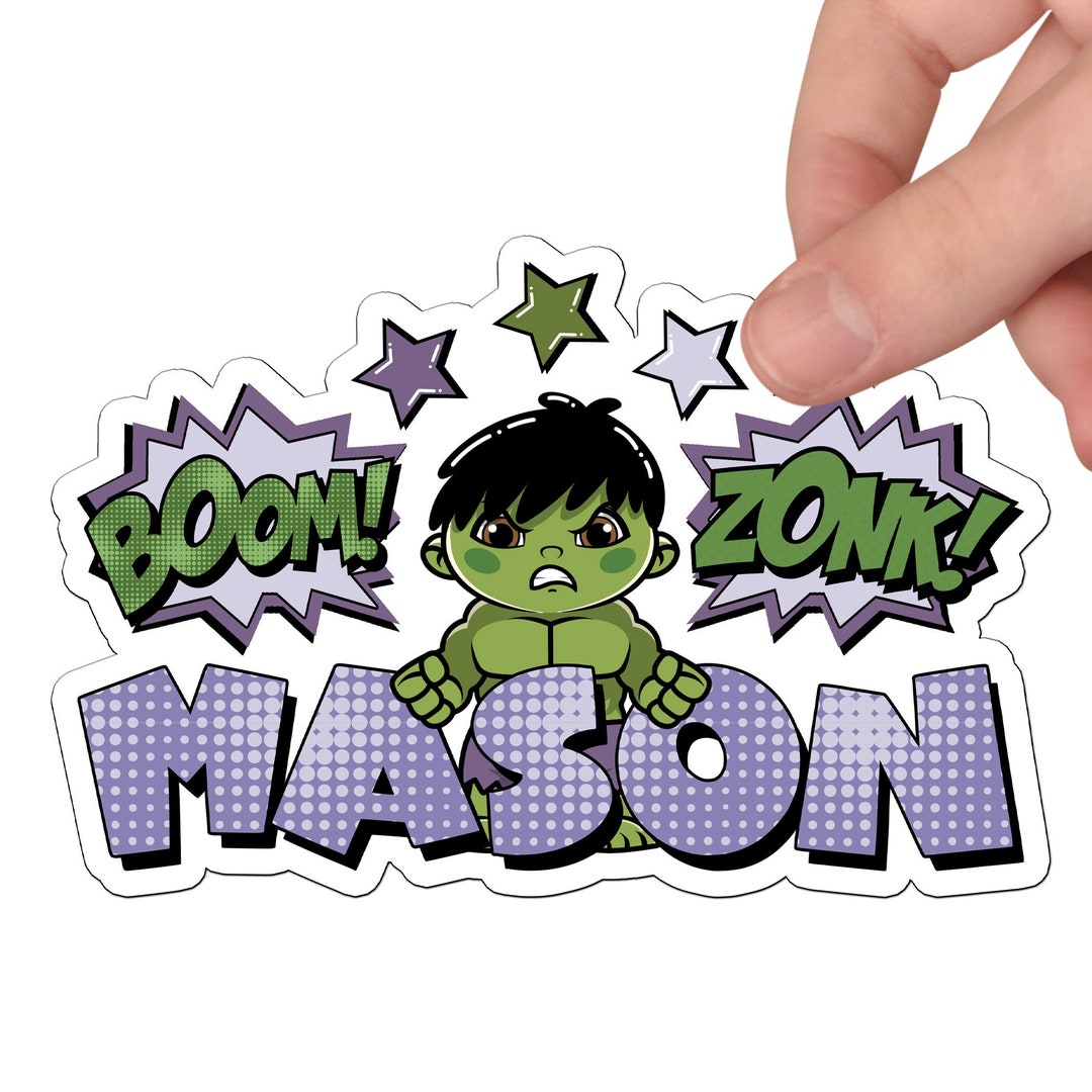 Superhero Name Sticker: Custom Waterproof Vinyl Smash Hero Decal - Etsy