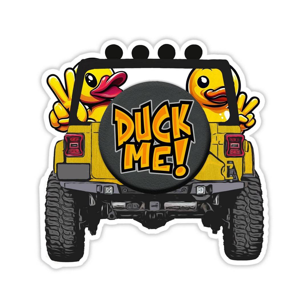 Funny Stickers for Ducking Game, Rubber Duck Peace Sign Wave, Off-road ...