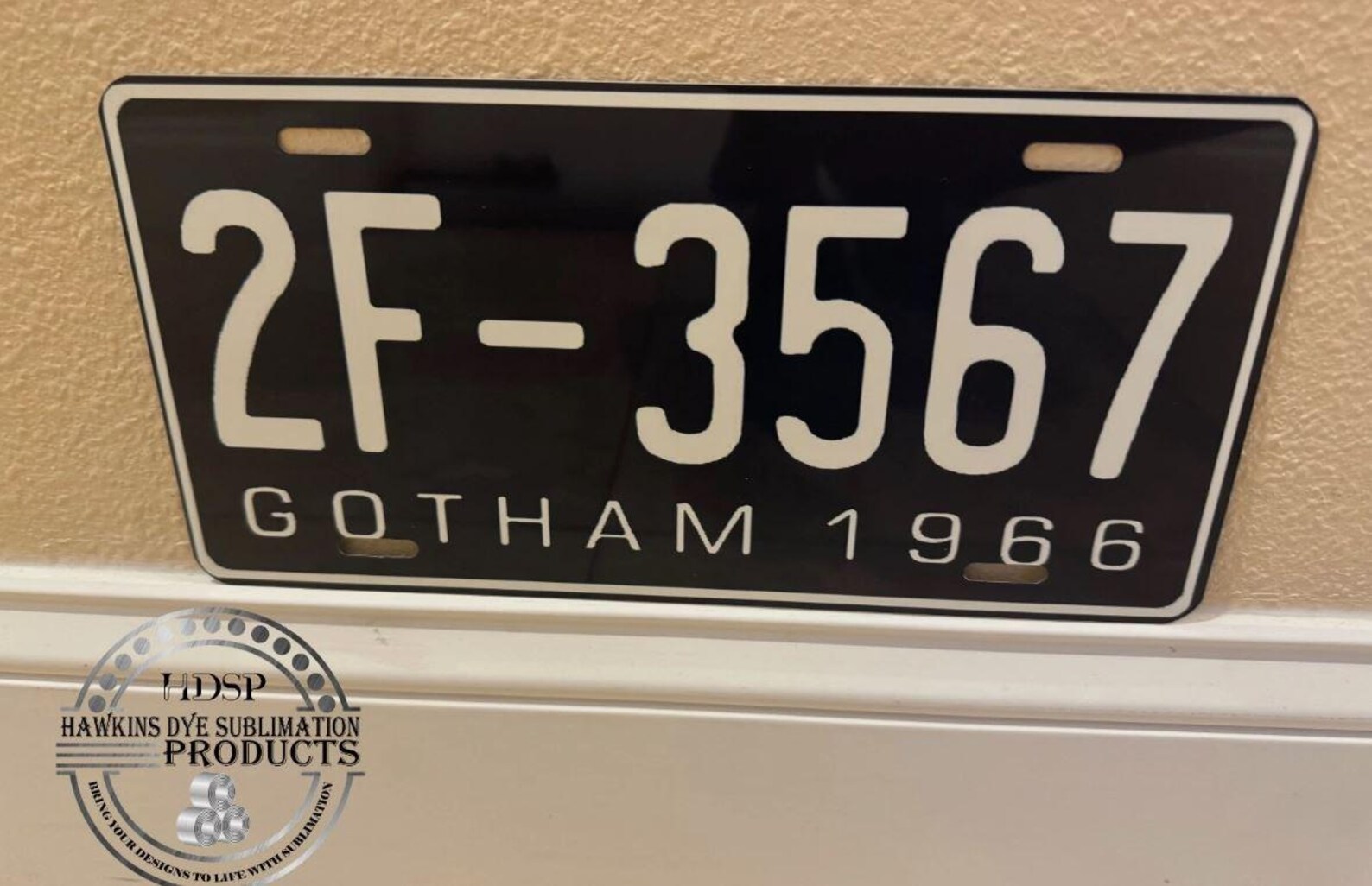 Batman 1966 Batmobile License Plate 2F-3567 Hero Prop Tag All Aluminum ...