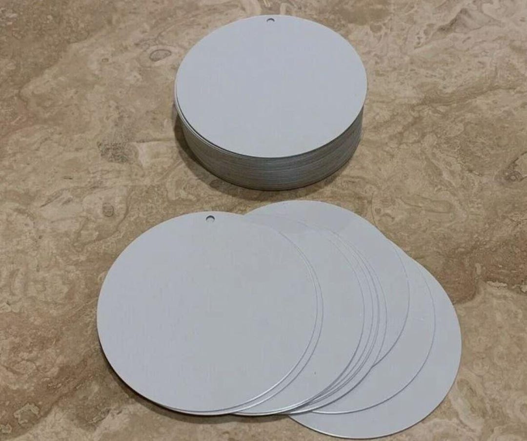 30 Sublimation, CIRCLE BLANKS, 8" Diameter, White, Aluminum / Dye Sub ...