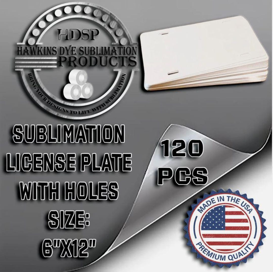 Sublimation, License Plates, 6" X 12" Auto Size, White, Thick Aluminum ...