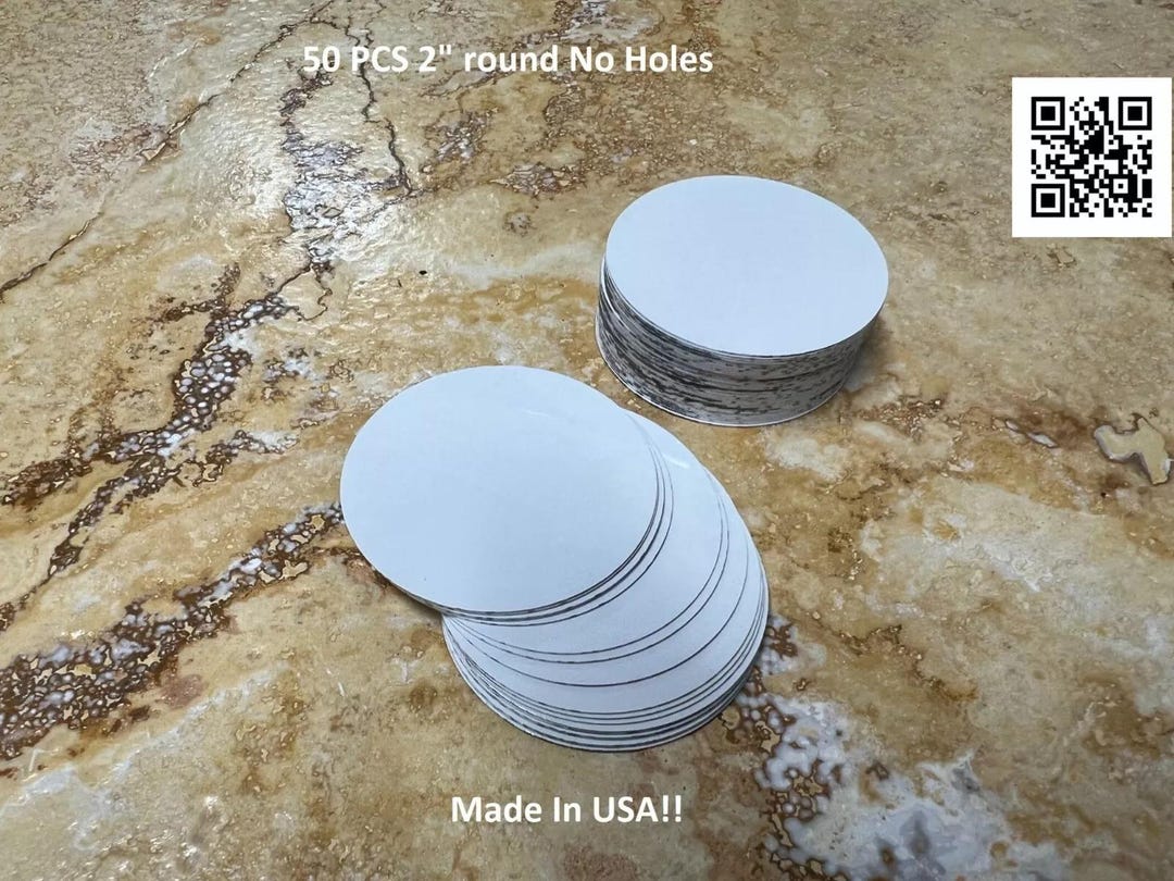 2" Round, Aluminum Sublimation Blank Disc/insert 50 Pieces - Etsy