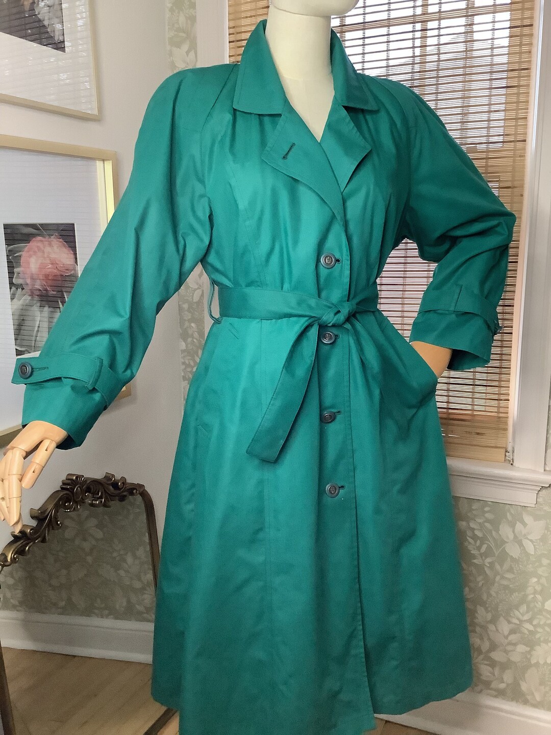 Vintage 1980s Green London Fog Trench Coat With Zip Out Removable Wool ...