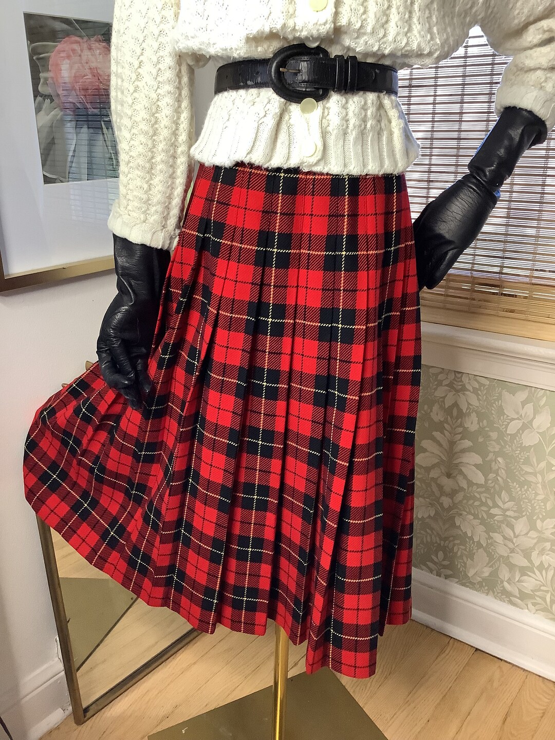 Vintage Pendleton Wallace Tartan Virgin Wool Classic Pleated Skirt ...