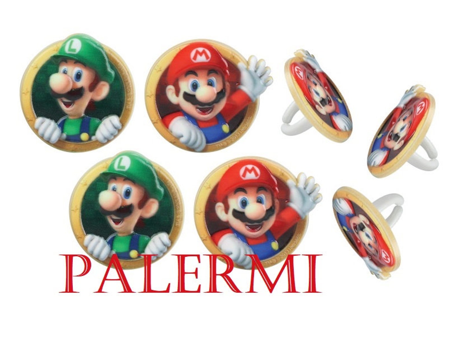 Super Mario Cake Topper 12 Cupcake Rings Mario Cake Topper - Etsy