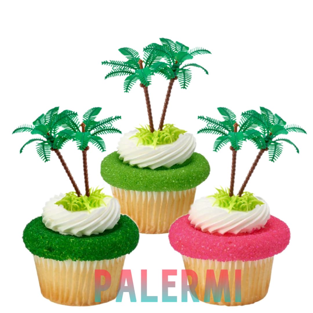 Palm Tree Cupcake Pick 12 Count, Palm Tree Cupcake Topper 12 Ct ...