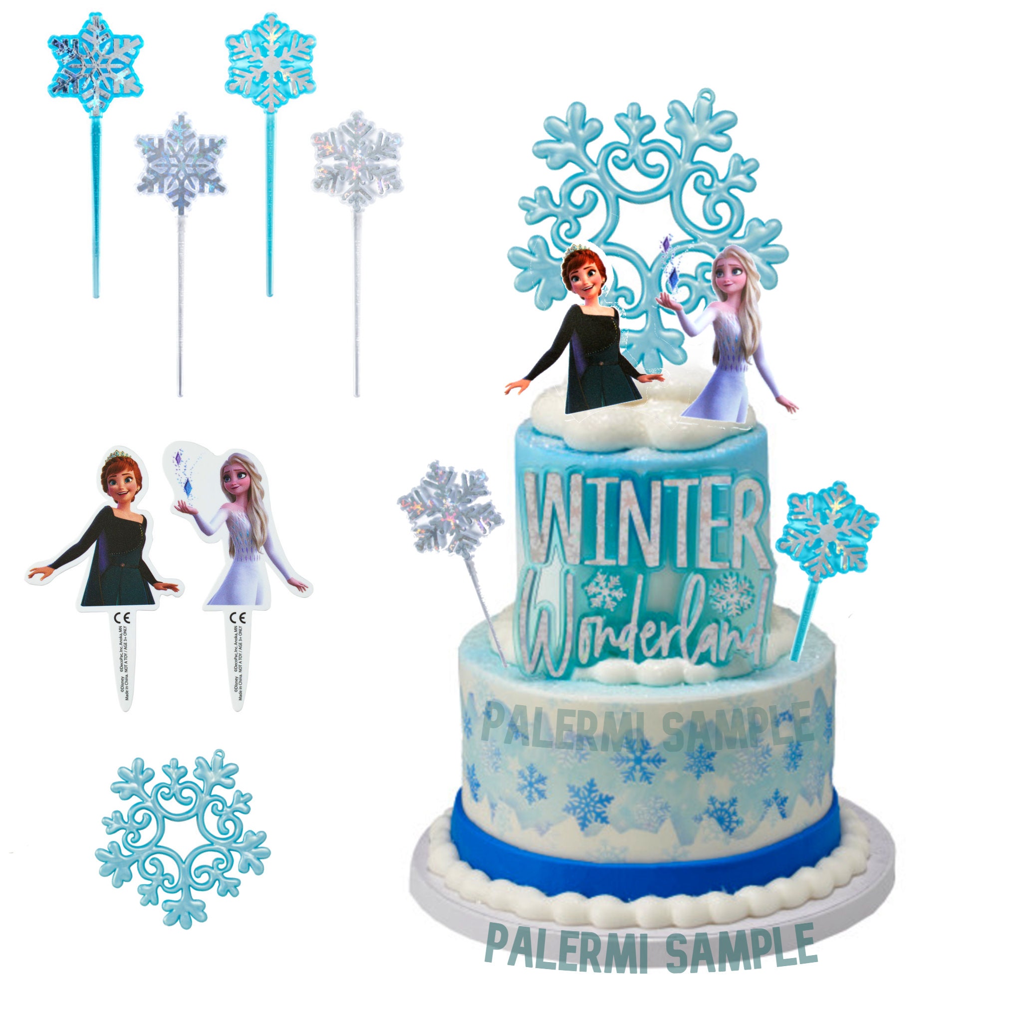 FROZEN Cake Topper Set Winter Wonderland Frozen Cupcake Cake - Etsy