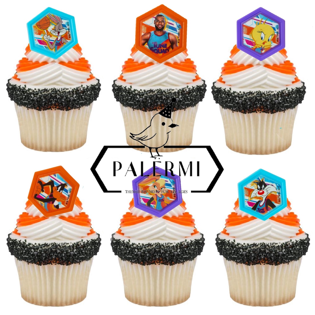 Space JAM Cupcake Toppers, Space Jam Cupcake Ring Toppers, Space JAM ...