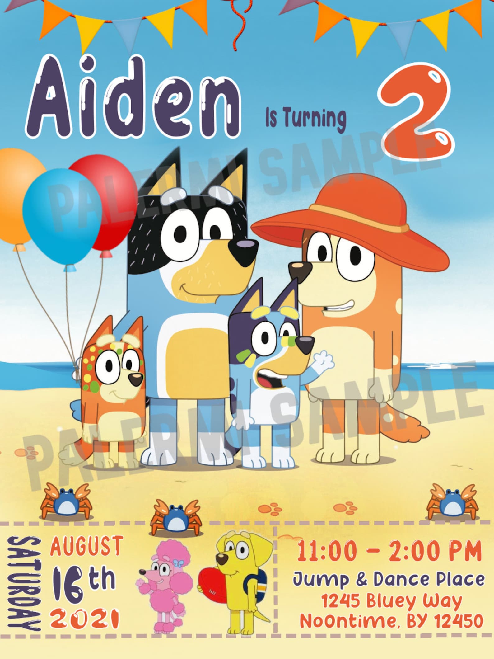 Bluey Invitations Template