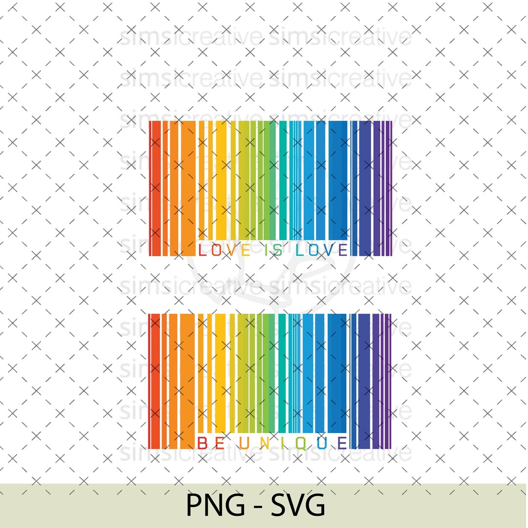 Pride Barcode SVG File, Pride 2023 Cut Files, Love is Love, Be Unique ...