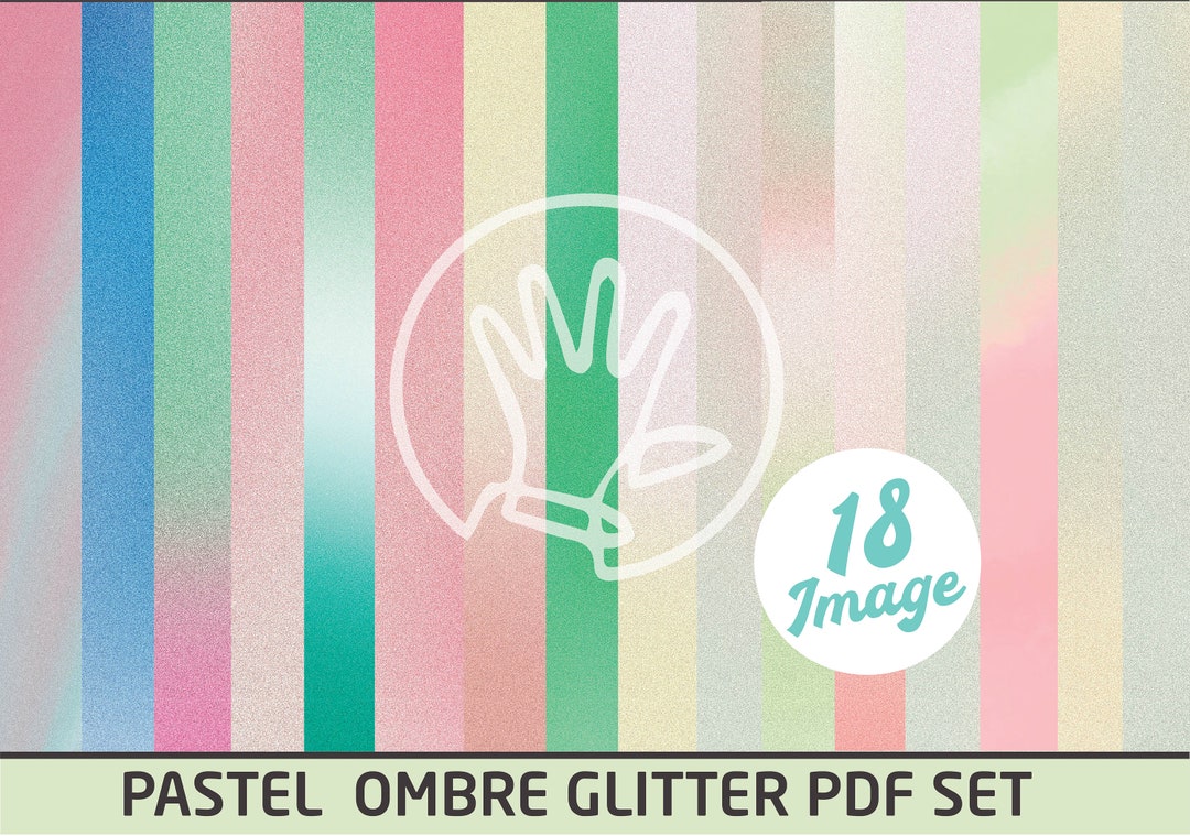 Ombre Gradient Pastel Glitter Digital Paper, Ombre Glitter Paper Pack ...