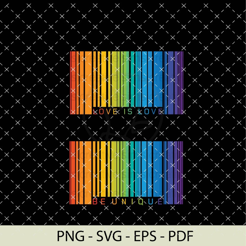Pride Barcode SVG File, Pride 2023 Cut Files, Love is Love, Be Unique ...