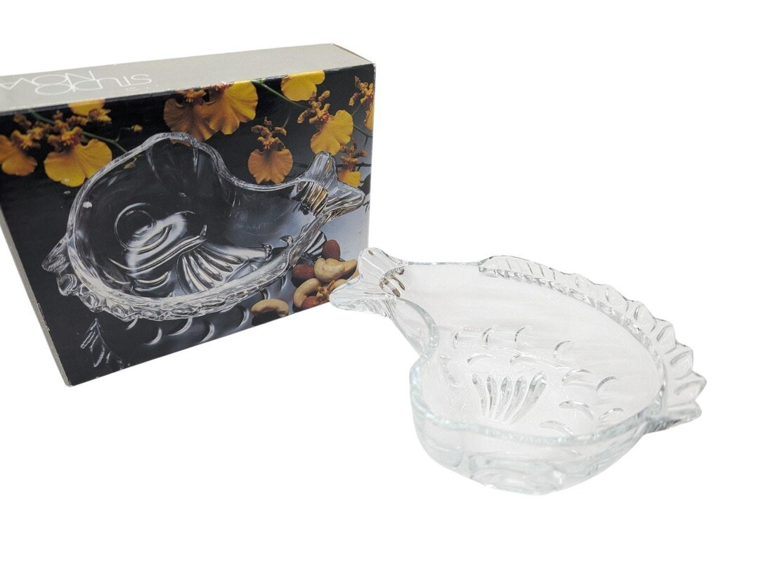 Vintage Studio Nova 6" Glass Fish Candy Dish Made in Japan Ocean's Gift ...