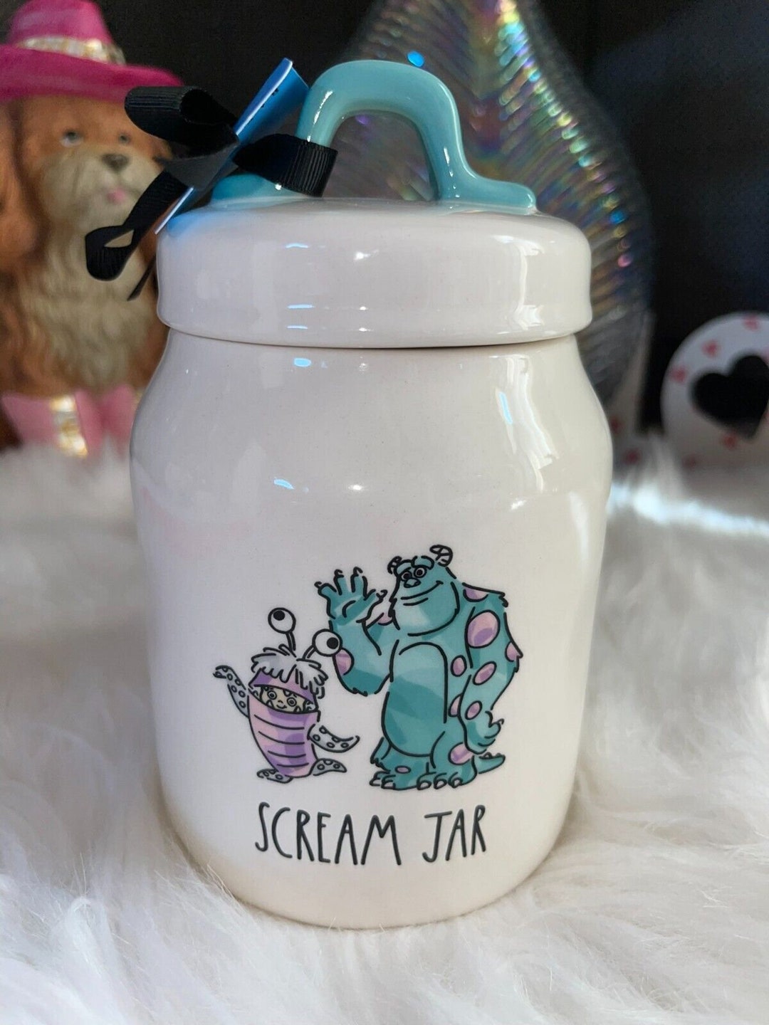 Rae Dunn Monsters Inc Pixar Canister SCREAM JAR Sully Boo Mike Disney ...
