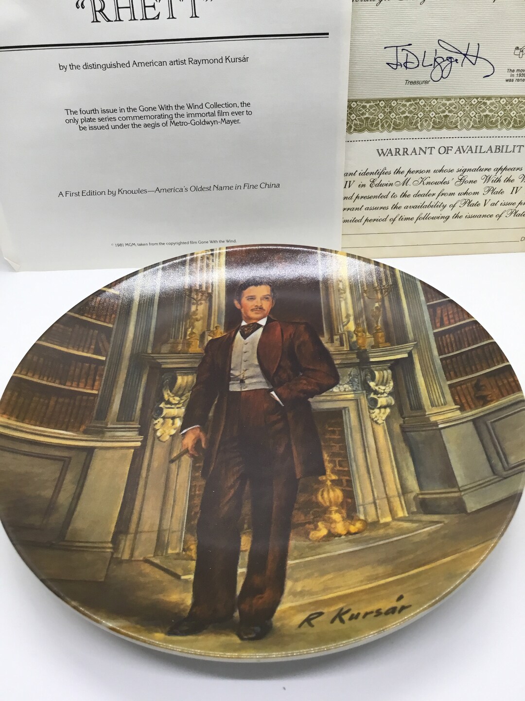 Knowles rhett Gone With the Wind Collector Plate NIB 8 1/2 Inches. With ...