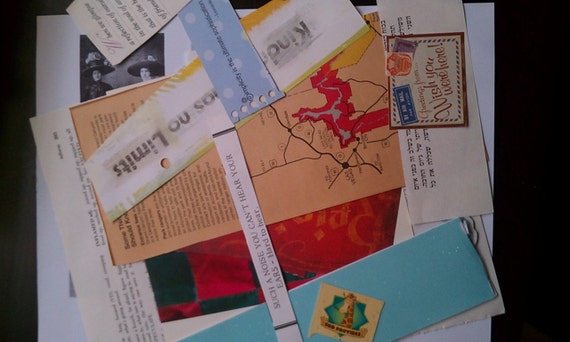 25 Red and Black Pieces Set Ephemera Paper Scrap Pack Paper Ephemera ...