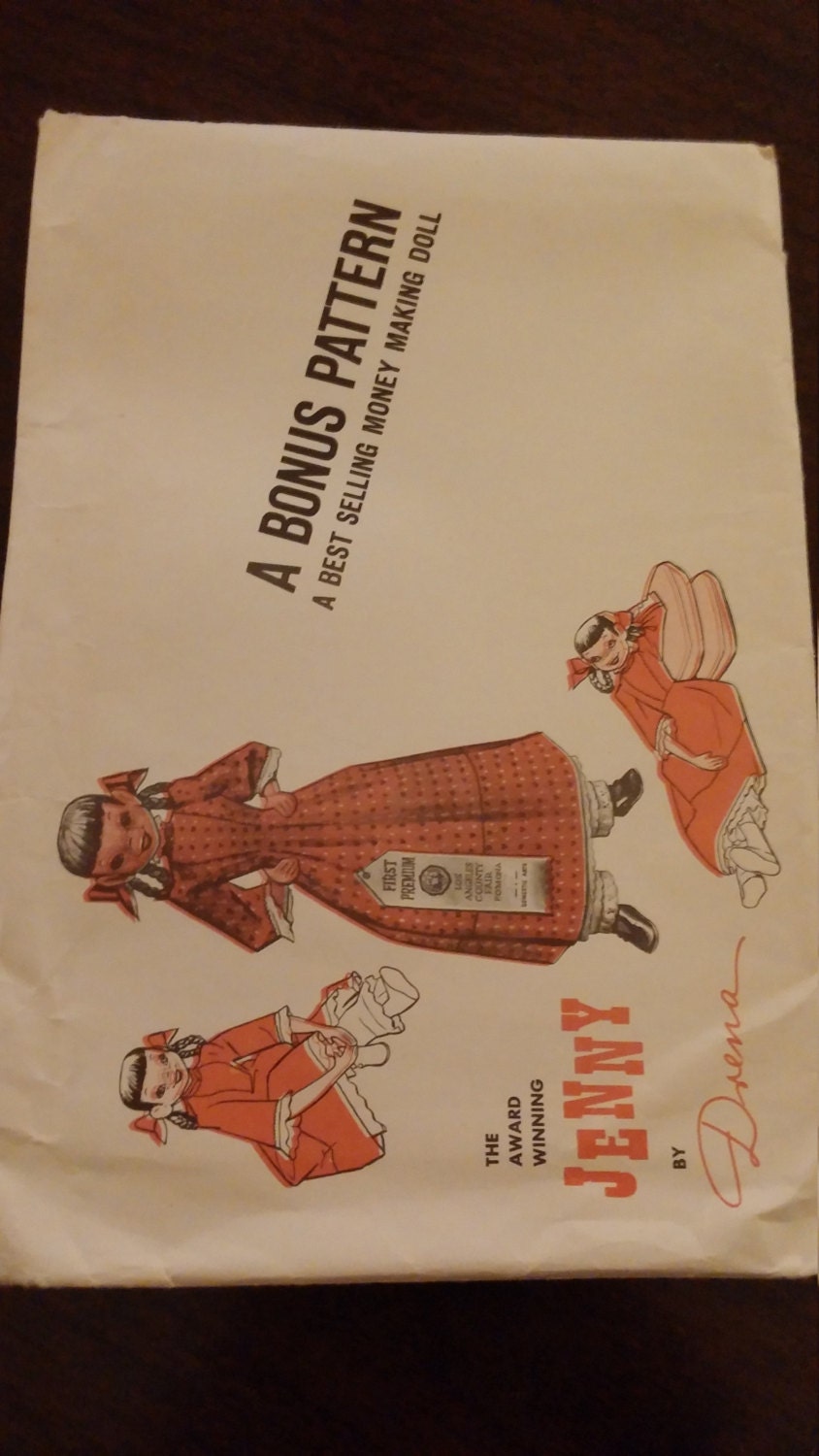 Jenny Doll Pattern by Drena Dotson Vintage Pattern 1961, Vintage 1960s ...