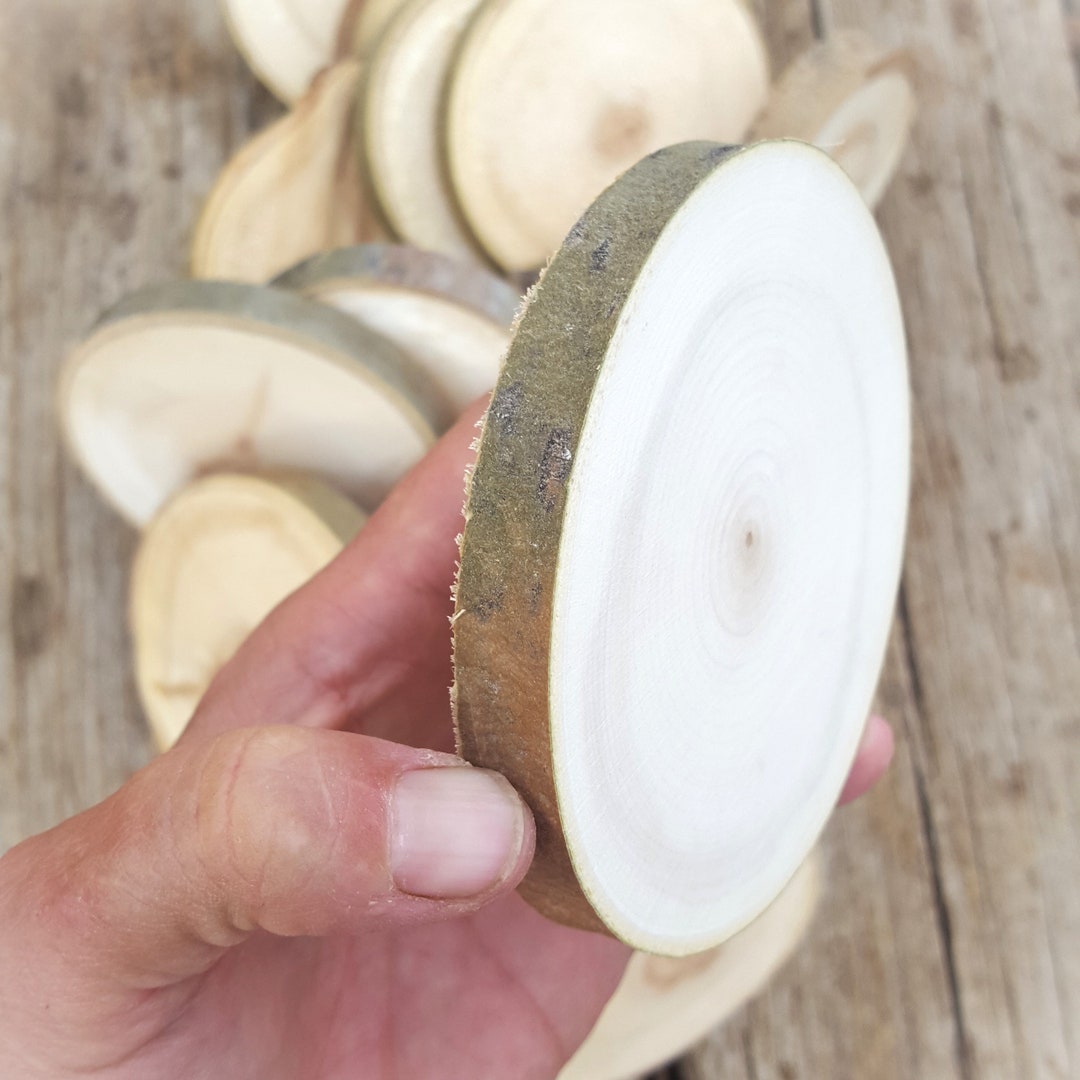 DIY Live Edge Wooden Coaster, Natural Aspen Wood Slice, 3" Wood Round ...
