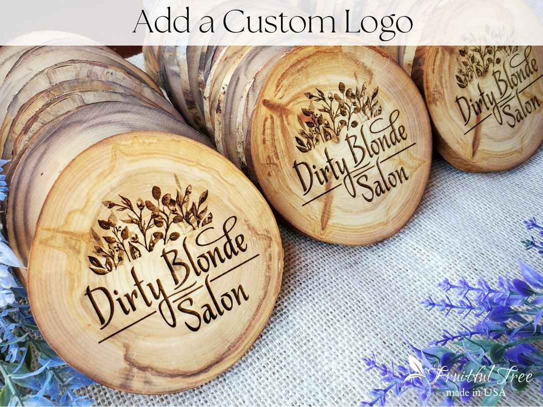 Custom Engraved Wooden Coasters Business Logo Company Marketing Gifts ...