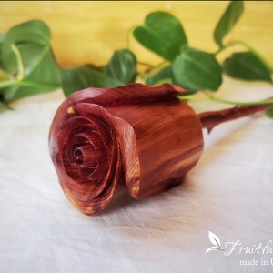 Handmade Wooden Detailed Rose With Petals Hand Carved Cedar Wood Flower ...