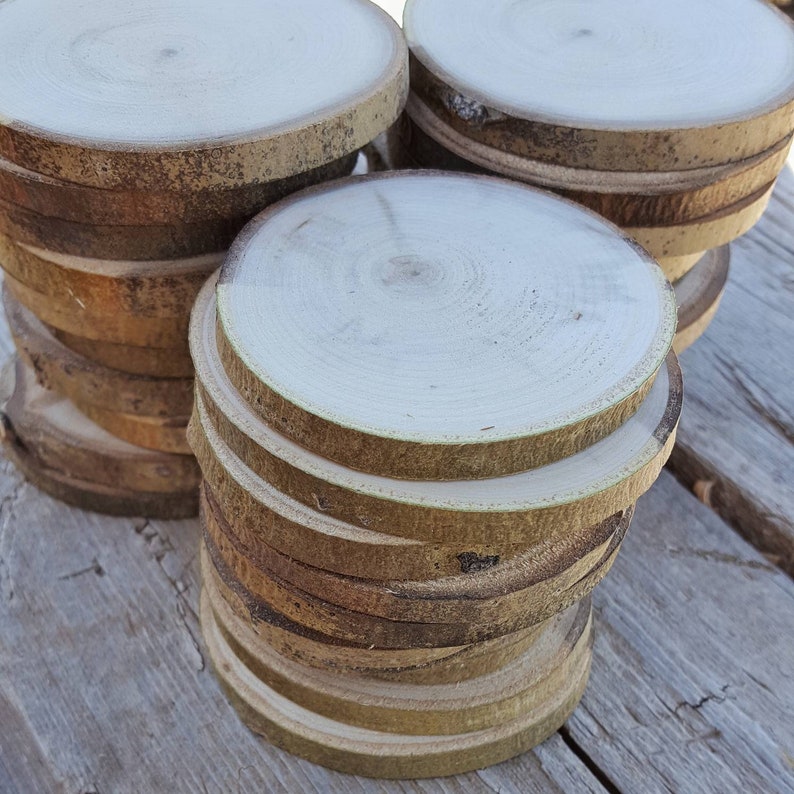 100-wood Slices Bulk 3 Aspen Wood Rounds Thin Wood | Etsy