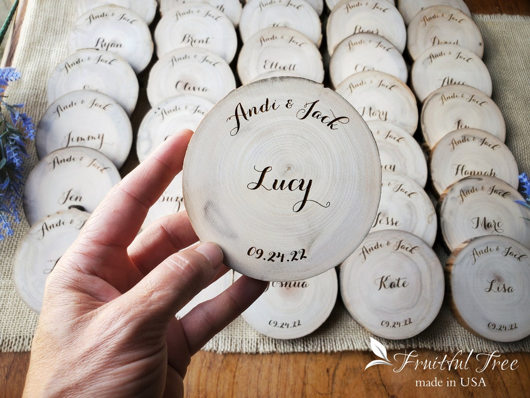 Wooden Guest Name Table Place Holders Bulk Personalized Engraved ...