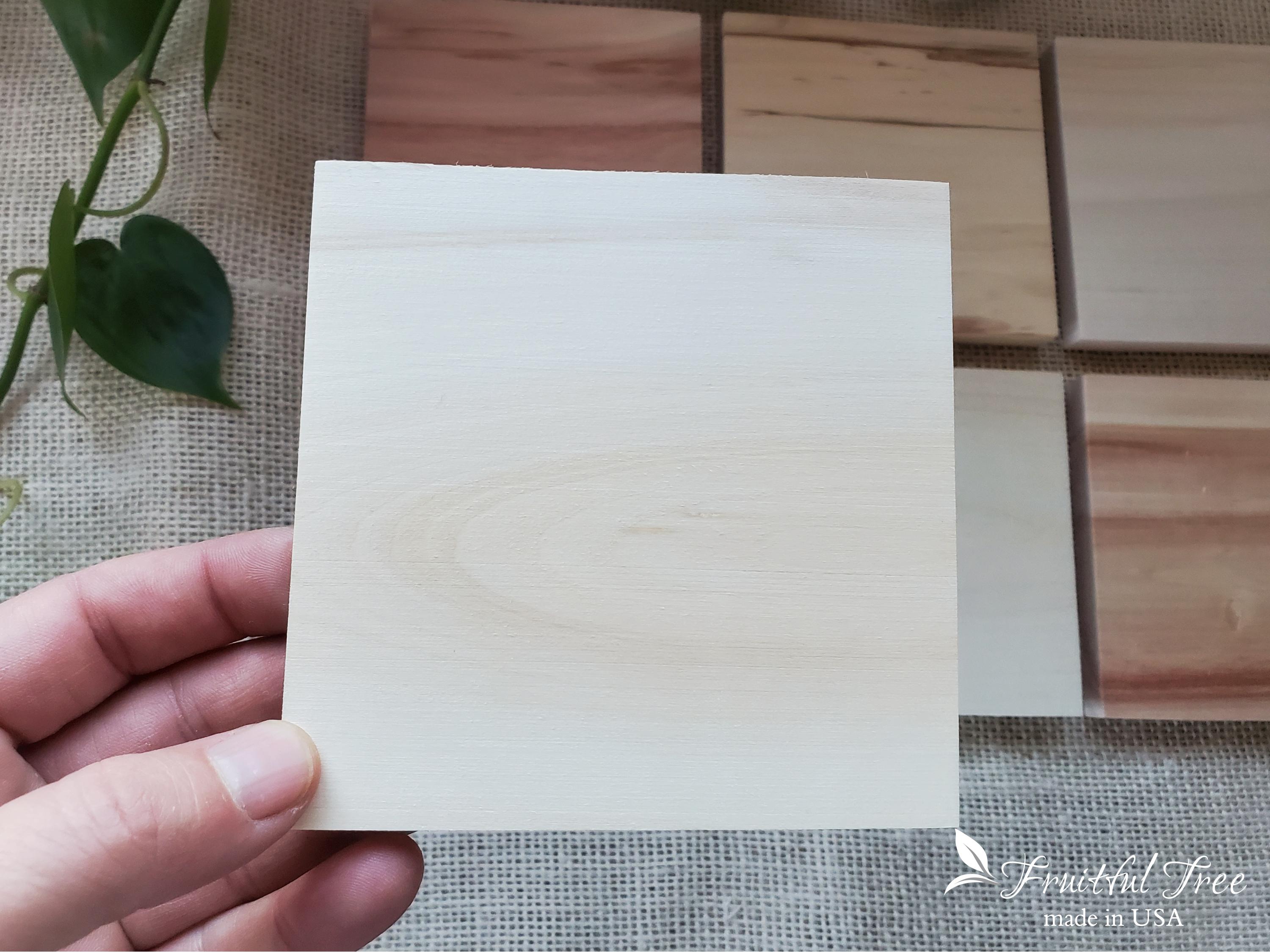 Square Wooden Drink Coasters Bulk Natural Blank Square Boards for Art ...