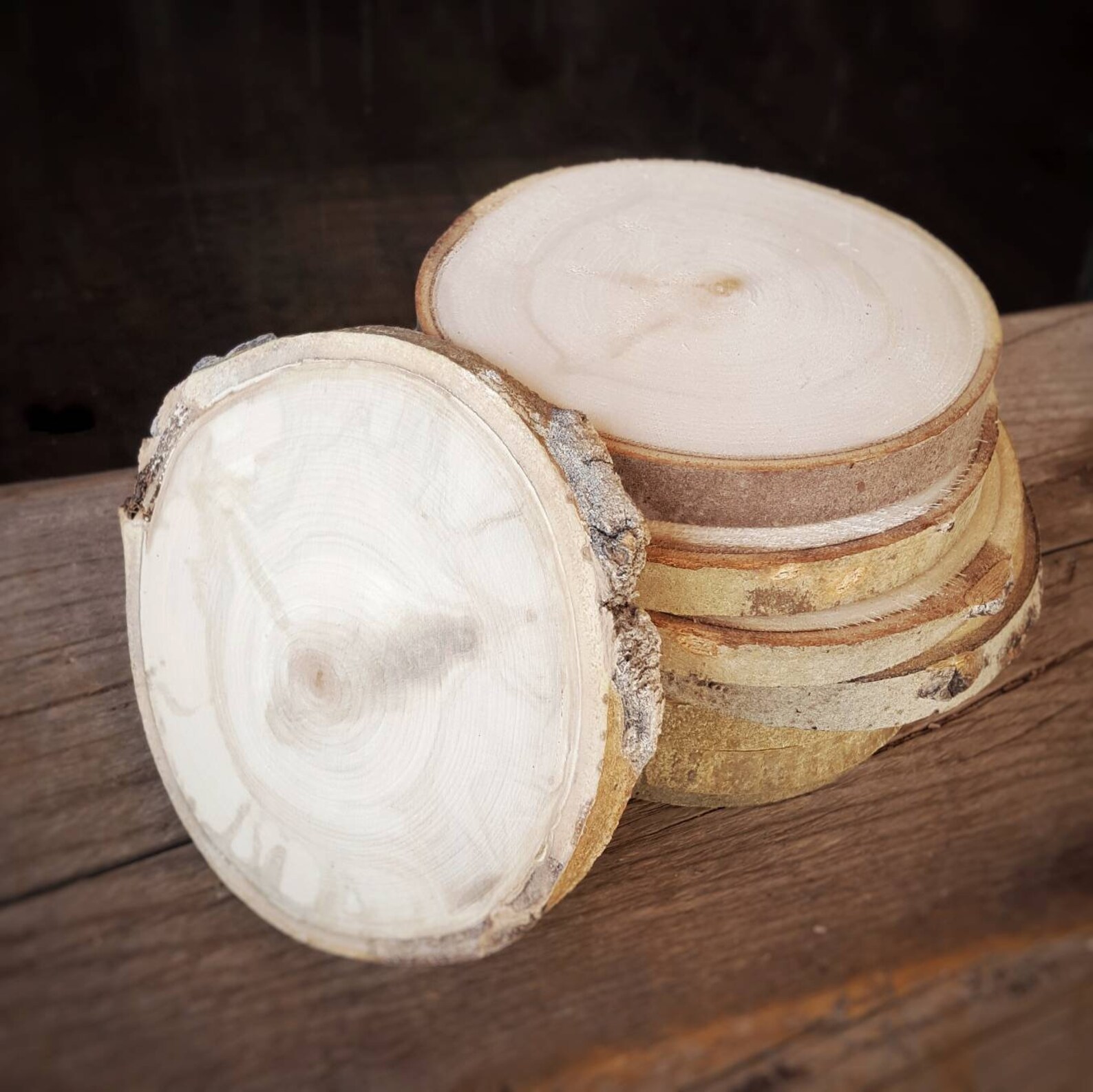 Large Wood Slice 4.55 Aspen tree circles | Etsy