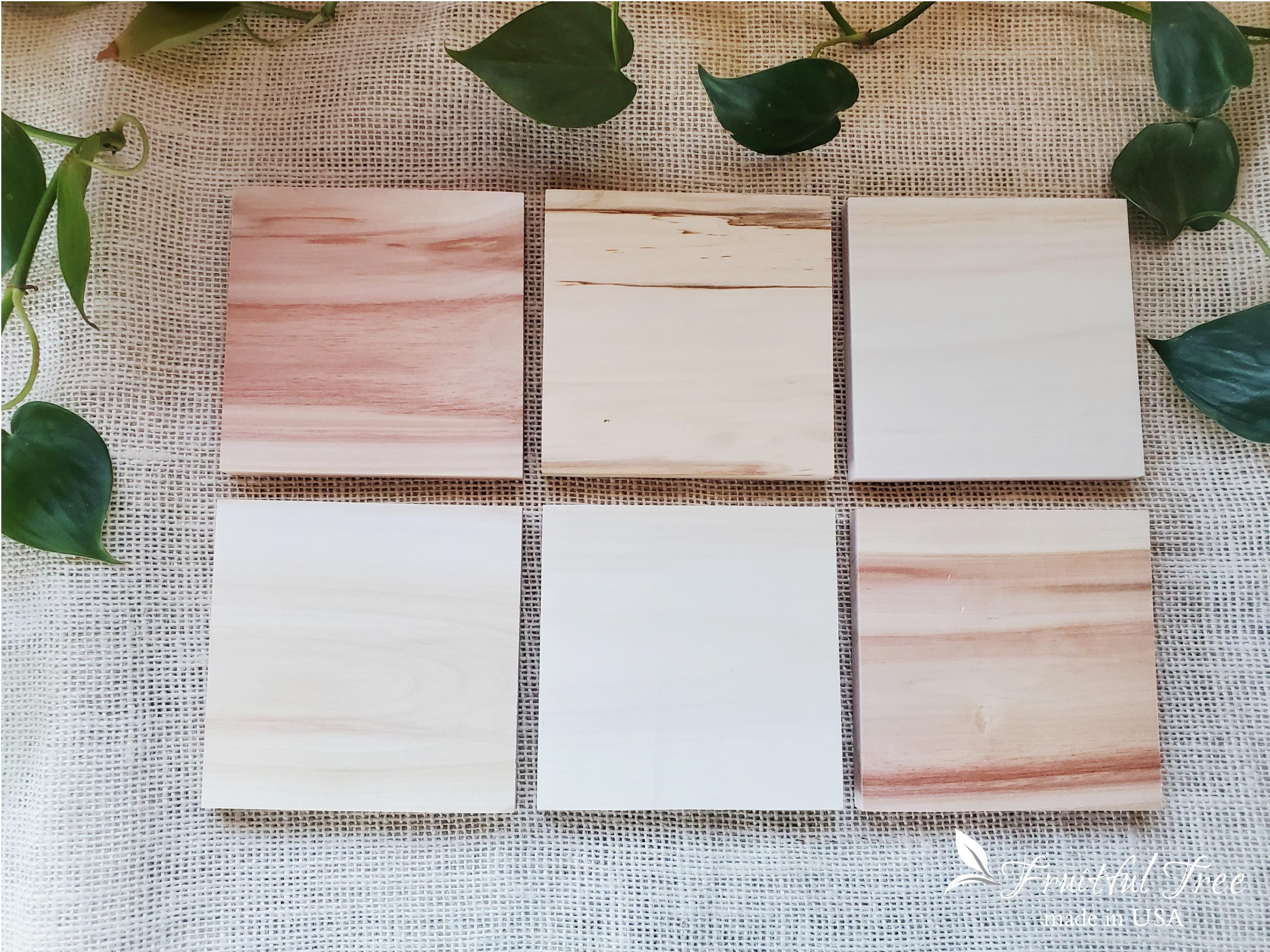 Square Wooden Drink Coasters Bulk Natural Blank Square Boards for Art ...