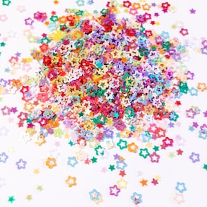 Glitter Mix SEEING STARS, Multicolor Iridescent Hollow and Solid Stars ...