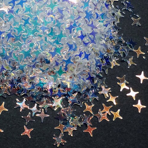 Iridescent Purple Four Point Stars Shape Glitter 4mm Star - Etsy